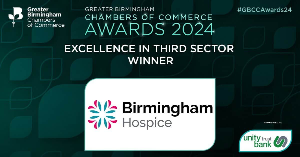 Birmingham Hospice wins Excellence in the Third Sector Award